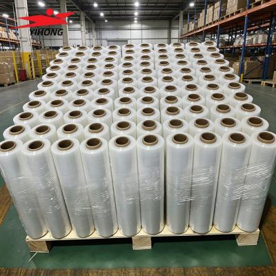 China YIHONG Factory Price Cast LLDPVC Shrink Wrap Transparent Pallet Stretch Film for sale