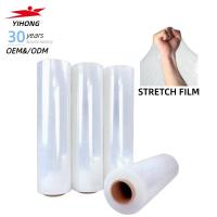 China YIHONG Custom 23 Micron LLDPE Soft Stretch Film Roll for Pallet Wrapping Casting Processing Chemical Packaging for sale