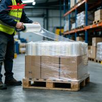 China YIHONG Soft Moisture Proof 500mm Width Clear Pallet Wrap Casting LLDPE Stretch Film 100m Length for Warehouse Packaging for sale