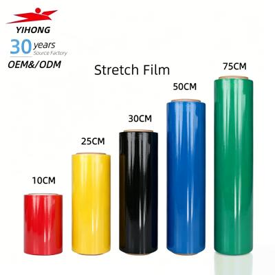 China YIHONG Transparent LLDPE Stretch Film 500mm 20-23 Microns Cargo Identification Pallet Wrap Logistics Packaging Film Casting for sale