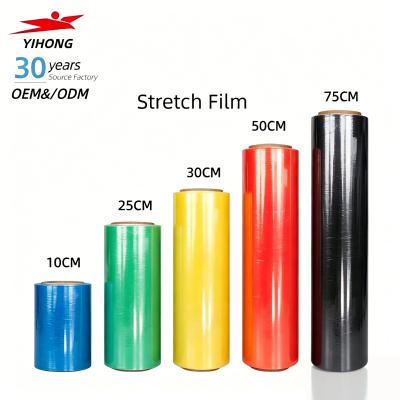 China YIHONG Soft Blue Tinted LLDPE Moisture Proof Stretch Film 500mm 20-23 Microns Cargo Identification Pallet Wrap Logistics for sale