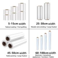China 17Mic Clear LLDPE Soft Stretch Film 500mm Tear Resistant Machine Grade Pallet Wrap for Everyday Warehouse Packaging for sale