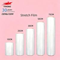China 10cm Wide LLDPE Soft Stretch Film 15-20 Microns YIHONG Custom Mini Hand Roll Pallet Wrap for Small Parts and Fragile Items for sale