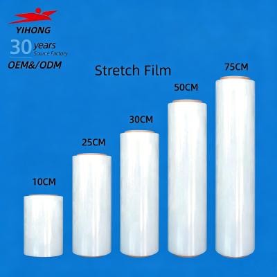 China 10cm Clear LLDPE Soft Stretch Film YIHONG Custom 17 Microns Tear Resistant Moisture Proof Small Roll Wrap for Retail Office for sale