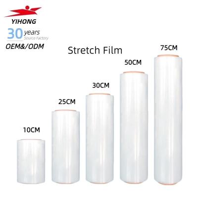 China YIHONG Hot Selling Industrial Industrial Soft Clear Plastic Stretch Shrink Wrap Roll Film Moving Pallet Cling Film Wrapping for sale