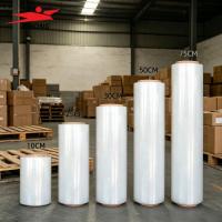 China YIHONG Industrial LLDPE Stretch Film 17 Micron 450mm Width High Viscosity for Industrial Chemical Goods Outer Packaging Sealing for sale