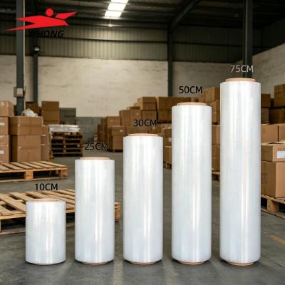 China YIHONG Industrial LLDPE Stretch Film 17 Micron 450mm Width High Viscosity for Industrial Chemical Goods Outer Packaging Sealing for sale