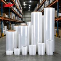 China Low Thickness 8 Micron LLDPE Pallet Shrink Wrap Film Lightweight Transparent for Industrial Cross Border Logistics Packing for sale
