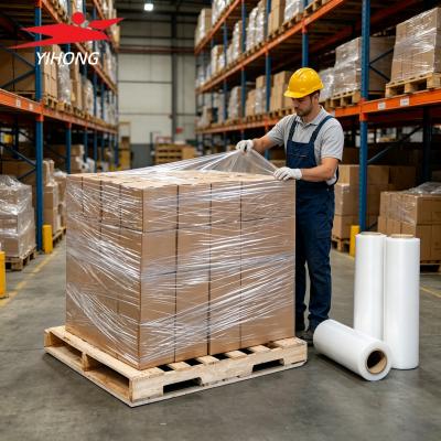 China Rohs Certified Pre Stretched Blown Hand Stretch Film YIHONG for Industrial Warehouse Manual Pallet Wrapping Operation for sale