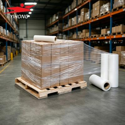 China Recycled 23 Micron Stretchable Adhesive Film High Toughness for Industrial Cross Border Pallet Packing YIHONG for sale