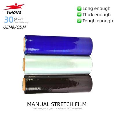 China YIHONG Colored Stretch Packaging Film 20 Mic 300m Length 50cm Width Soft PE LLDPE Moisture Proof Furniture Craft Pallet for sale