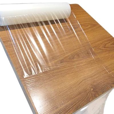 China Factory Direct Transparent Adhesive PE Protective Stretch Film for Furniture Surface Soft Hardness Household Products Packaging for sale