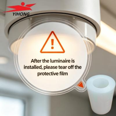 China YIHONG Spotlight PE Protective Film Transparent Moisture- Dust Scratch-Resistant Film for Lighting Fixtures Custom Logo Printing for sale