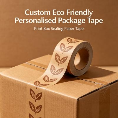 China YIHONG Custom Eco Friendly Personalised Package Tape Kraft Paper Shipping Tape Print Box Sealing Paper Tape for sale