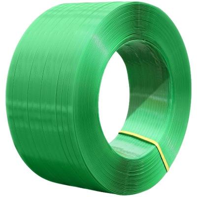 China YIHONG PET Hot Melt Plastic Strapping Belt for Manual Packing High Strength Green Color Roll Packaging Wholesale for sale