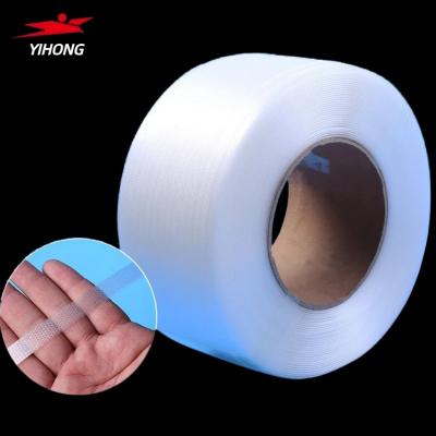 China Custom 0.9 mm Thick 12 mm Wide 10 kg Transparent Color PP Strapping YIHONG Polipropileno Fleje Envase Carton Packing Strap for sale