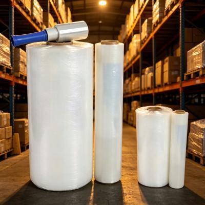 China YIHONG Clear Strech Plastic Ldpe PE Packaging Film Roll Pallet Wrapping Machine Hand Packing Pallet Wrap Stretch Film for sale