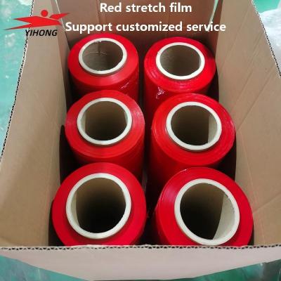 China Custom Red LLDPE Machine Stretch Film for Pallet Wrapping Warehouse and Logistics Packaging for sale