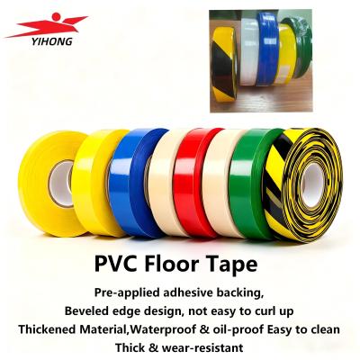 China PVC Floor Tape with Heavy Duty Adhesive and Wear Resistant for High Visibility Industrial Floor Marking for sale