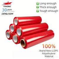 China YIHONG Red Stretch Film LLDPE for Hazardous Chemicals Safety Warnings for sale