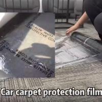 China PE Self Adhesive Soft Glossy Car Carpet Protection Film Temporary Floor Protection Film Roll 300m High Tack No Residue OEM for sale