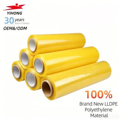 China YIHONG Yellow Stretch Film LLDPE for Color-Coded Zones in the Warehouse Stretch Wrap Film for sale