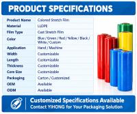 China YIHONG Colorful LLDPE Stretch Film Eco Friendly Pallet Wrap for Outdoor Storage for sale