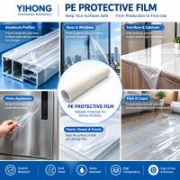 China Transparent PE Window Protection Film with Electrostatic Adhesion PE Electrostatic Film for Glass Window for sale