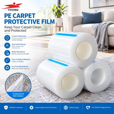 China PE Carpet Protective Film for Household Floor Automotive Custom Adhesive PE Carpet Protection Film for sale