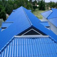 China Heatproof 20 Gauge Colored Galvanized Aluzinc Corrugated Fiber Cement PVC Roofing Sheet for Beijing for sale