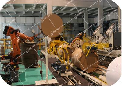 China Automatic Paper Roll Kraft / Stretch Wrap Machine , Intelligent Paper Wrapping Machine for sale