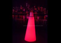 China Cone Shaped Glass RGB LED Cocktail Table Light Durable For Fair Product Show for sale