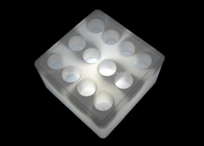 China Large Square Led Light Up Ice Bucket / Bottle Lighted Serving Trays With 16 Holes for sale