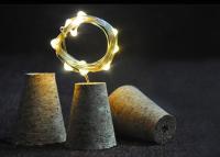 China Wedding / Holiday Cork Shaped Lights With Copper Wire And Wine String Light Cap for sale