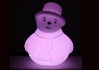 China Battery Operated PE White Appearance Colorful Lighting Snowman Xmas Decoration for sale