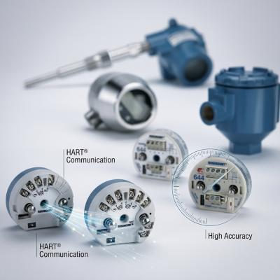 China 644 Temperature Transmitter 4-20mA HART Head Mount Dual Sensor SIL 3 IEC 61508 for sale