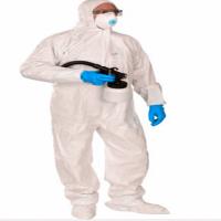 China Hooded Hospital CAT III Type 3b 4b Protection Disposable Suit Coverall White for sale