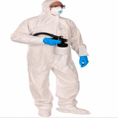 China Hooded Hospital CAT III Type 3b 4b Protection Disposable Suit Coverall White for sale