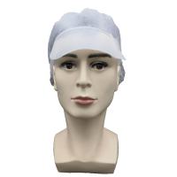 China Non Woven Disposable White Peaked Cap Head Cover With Snood for sale