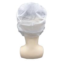 China Disposable Head Cover Peaked Non Woven Caps With Snood for sale