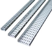 China Hot-Dip Galvanized Ventilated Cable Tray 4 Inch Width with 0.8-3.0 mm Steel Thickness for Wall-Mounted Electrical Management for sale