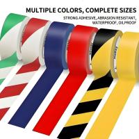 China Heavy Duty Abrasion Resistant PET Floor Marking Tape Waterproof Oil-proof No Residue After Peeling for Factory Safety for sale