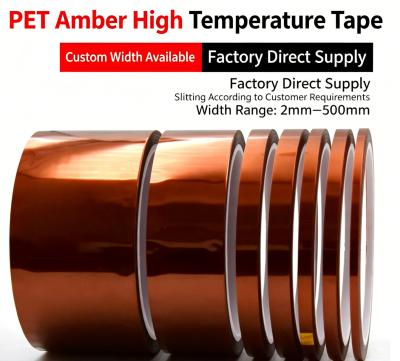 China Nomay Amber PET High Temperature Masking Tape Heat Resistant 200℃ No Residue High Voltage Insulation for PCB Soldering and Lithium Battery for sale