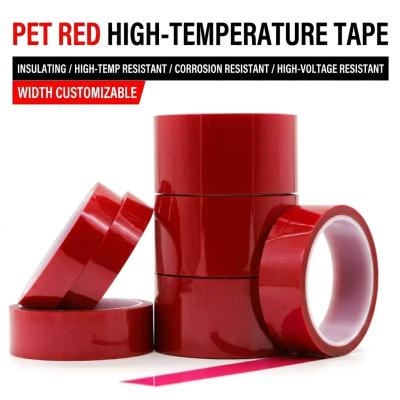 China Nomay Red PET High Temperature Tape with High Visibility Bright Red Clean Peeling Without Glue Residue and Stable High Temp Performance for sale