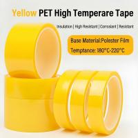 China Nomay Yellow PET High Temperature Tape with 220℃ Heat Resistance No Residue Silicone Adhesive for High Visibility Marking for sale