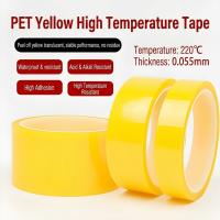 China Nomay Yellow PET High Temperature Tape with 220℃ Heat Resistance No Residue Silicone Adhesive for High Visibility Marking for sale