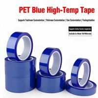 China Nomaytape Yellow Blue Diagonal PET High Temperature Warning Tape with 220℃ Heat Resistance and No Residue Silicone Adhesive for Safety Hazard Marking for sale