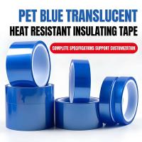 China Nomaytape Yellow Blue Diagonal PET High Temperature Warning Tape with 220℃ Heat Resistance and No Residue Silicone Adhesive for Safety Hazard Marking for sale