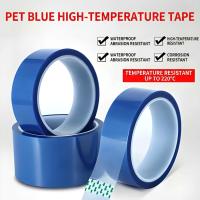 China Nomaytape Yellow Blue Diagonal PET High Temperature Warning Tape with 220℃ Heat Resistance and No Residue Silicone Adhesive for Safety Hazard Marking for sale