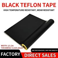 China Black PTFE High Temperature Tape With Yellow Release Paper Anti-static Self Adhesive Teflon Tape for sale